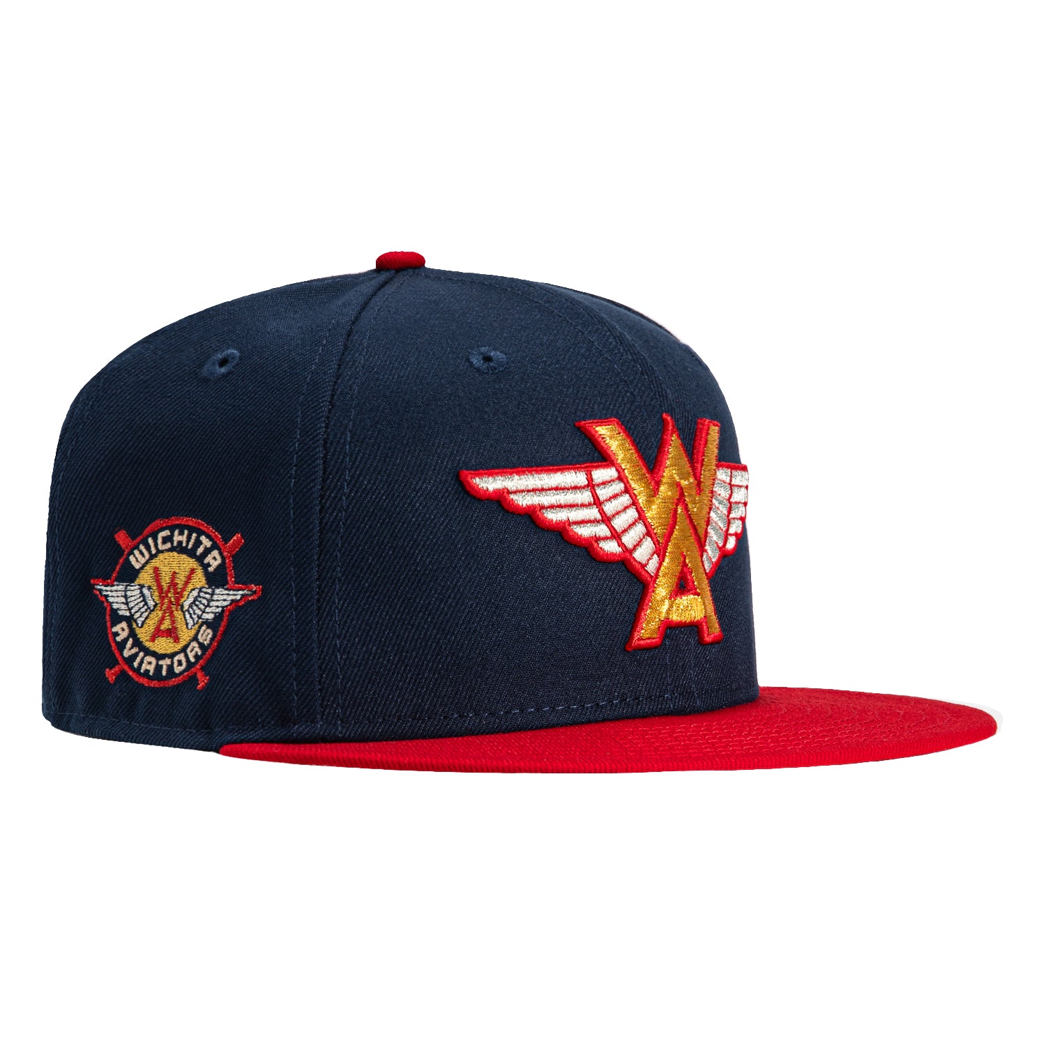 New Era 59Fifty Wichita Aviators Logo Patch Hat - Navy, Red – Hat Club