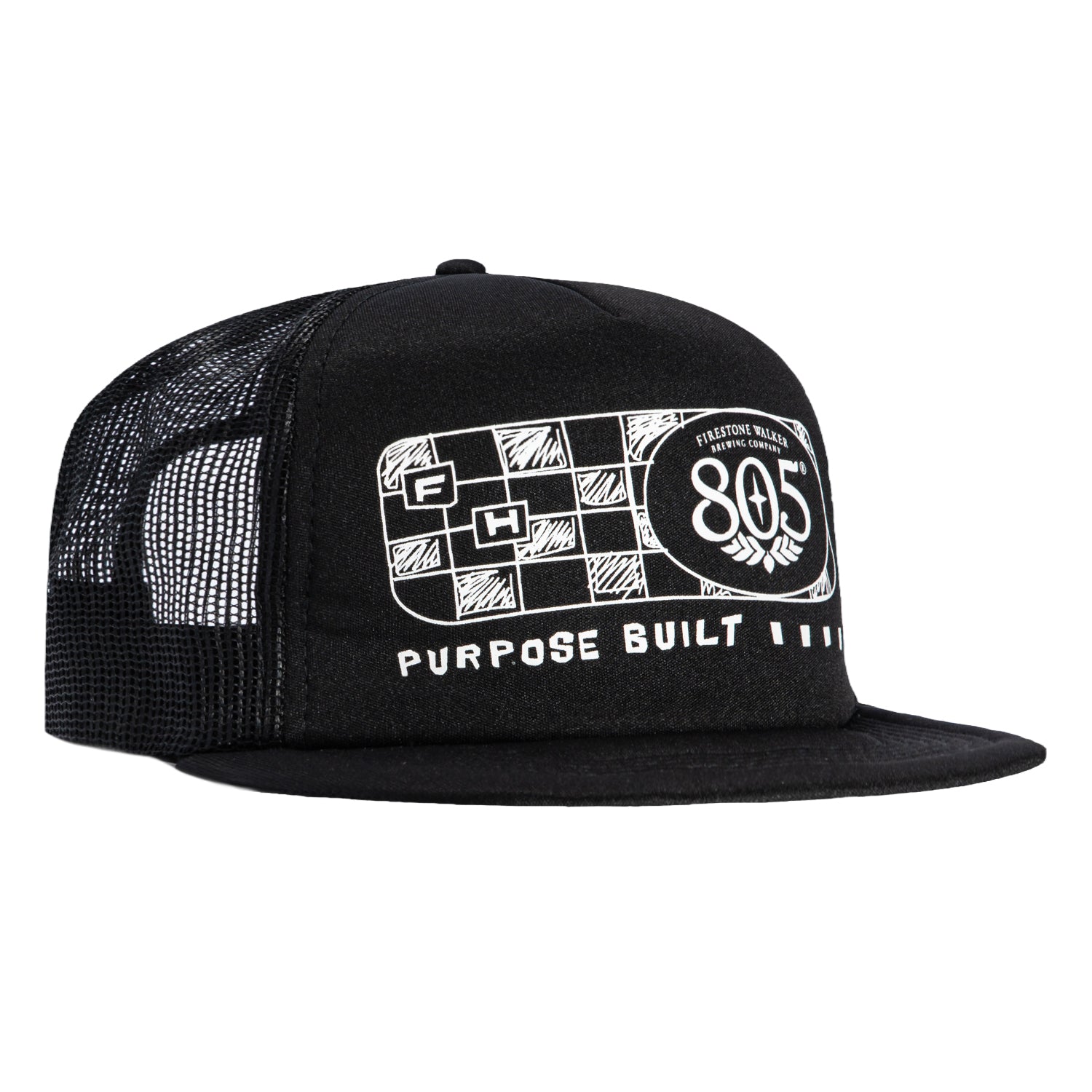 Fasthouse 805 Purpose Built Trucker Foam Snapback Hat - Black – Hat Club