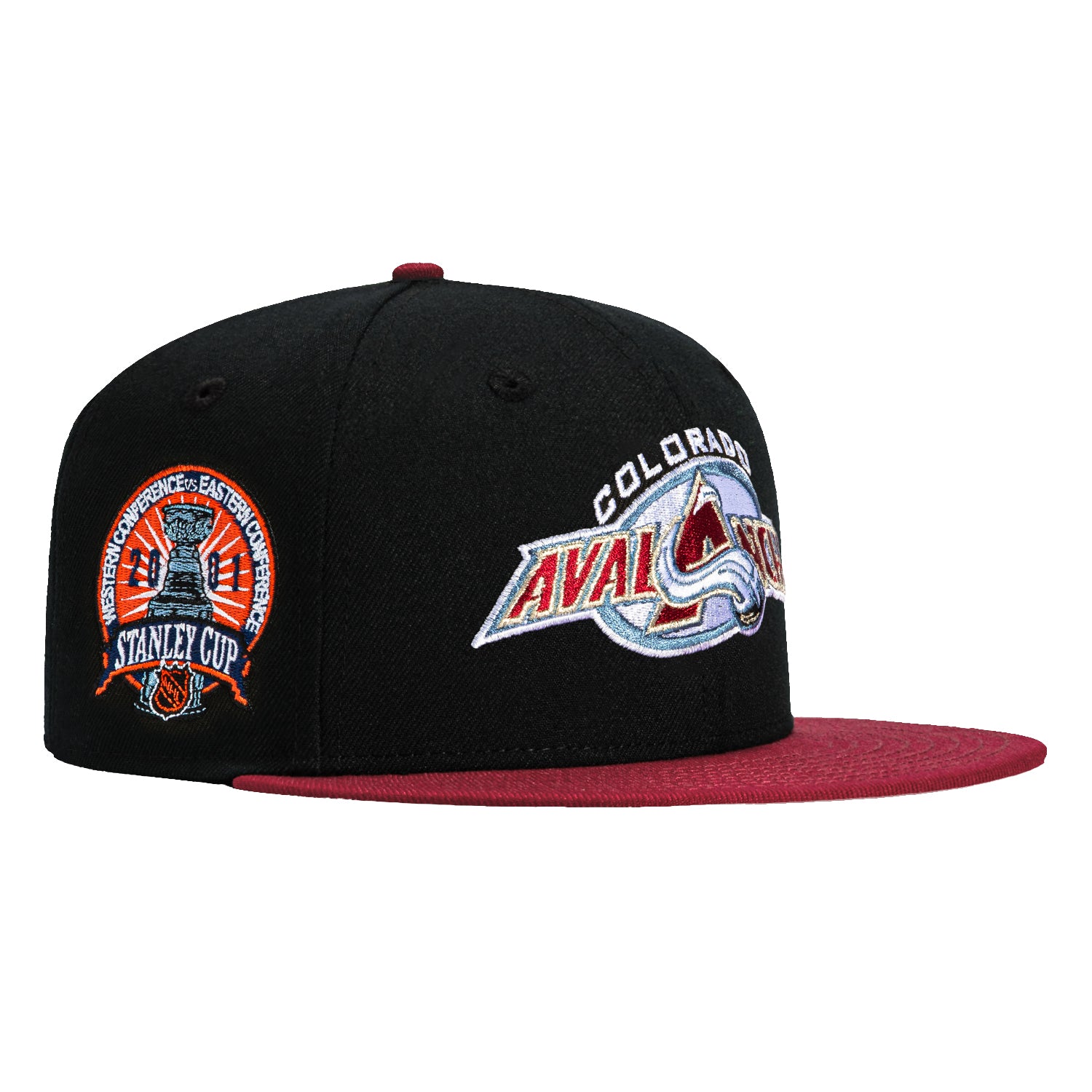 New Era 59Fifty Colorado Avalanche 2001 Stanley Cup Patch Logo Hat - B ...