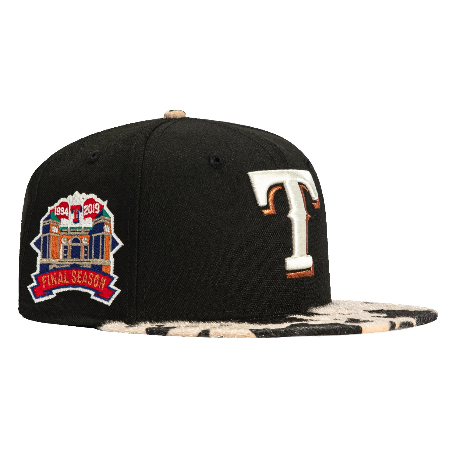 New Era 59Fifty Cattle Texas Rangers Final Season Patch Hat - Black, W ...