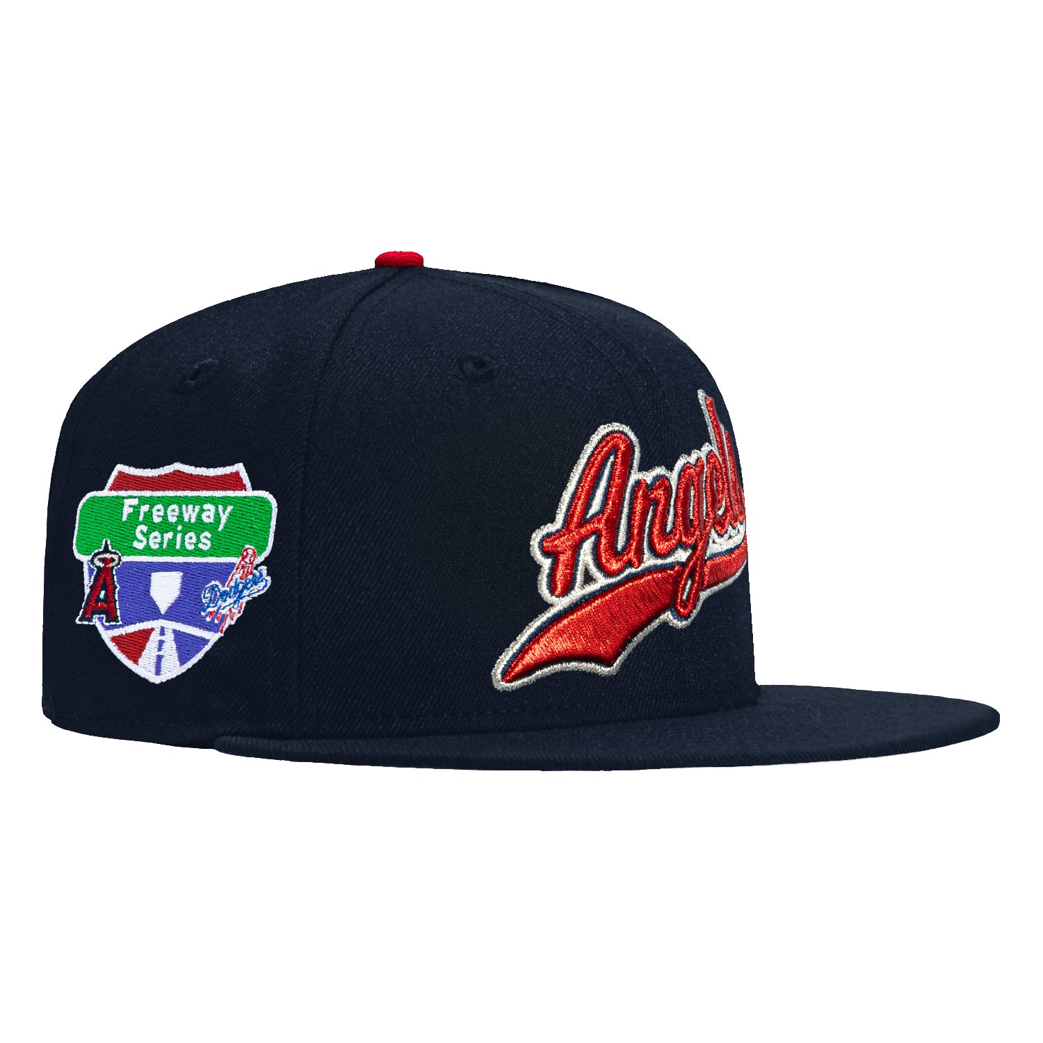 New Era 59Fifty Los Angeles Angels Freeway Series Patch Script Hat - N ...