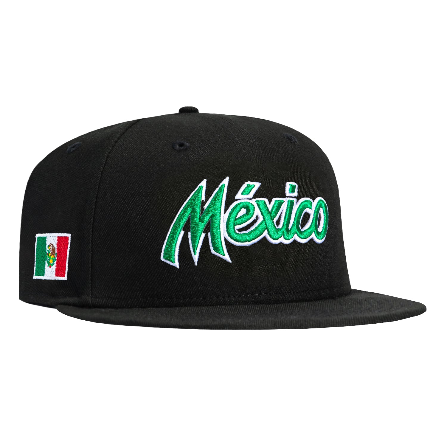 New Era 59Fifty Mexico El Tricolor Mexico Flag Patch Script Snapback H ...